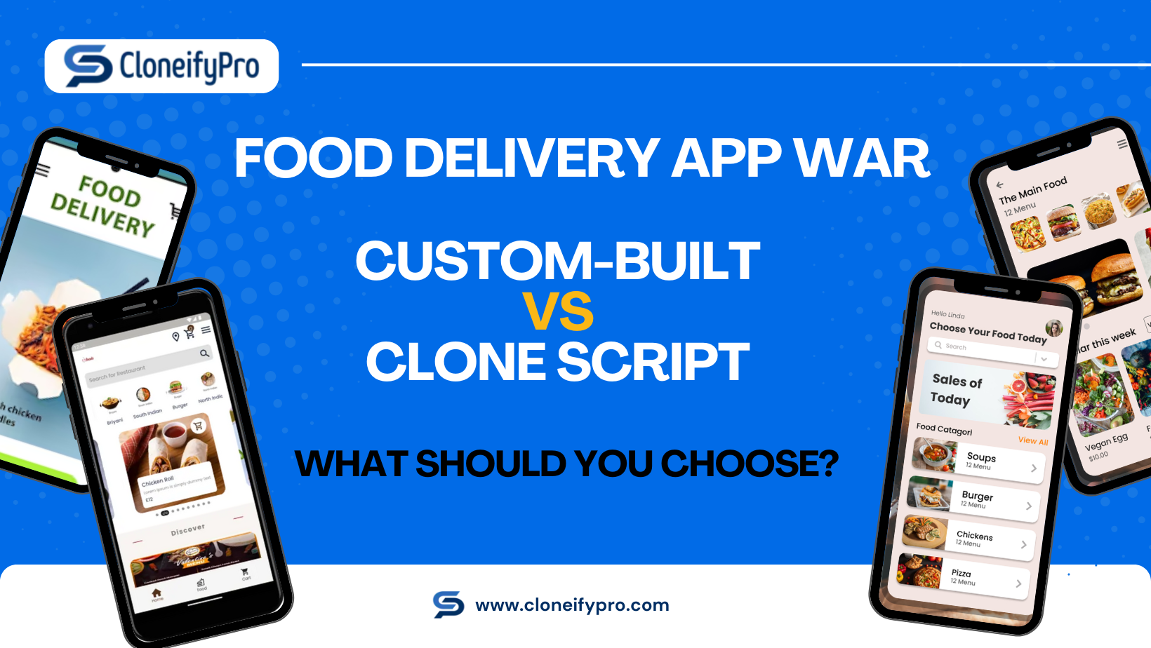 Food Delivery App War: Custom-Built vs. Clone Script – What Should You Choose? - Cloneifypro