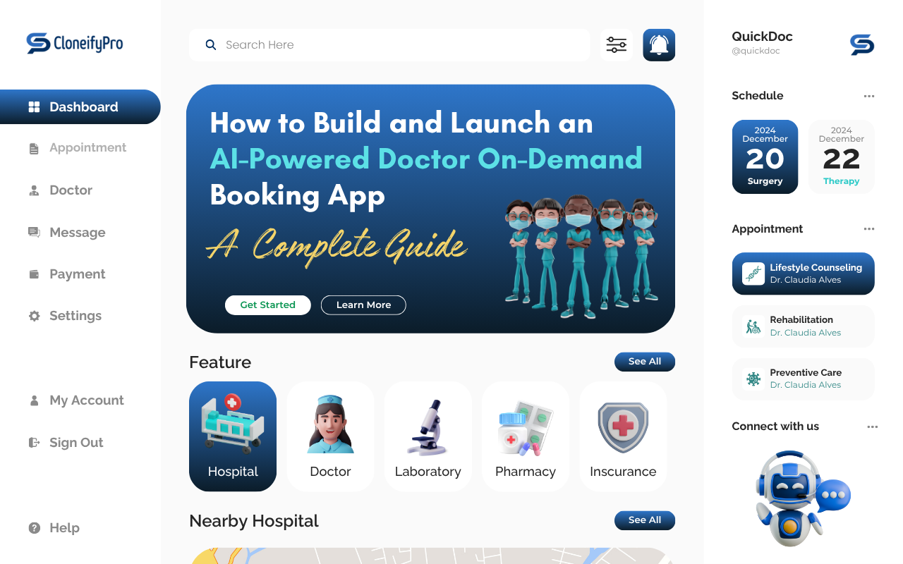 How to Build an AI-Powered Doctor On-Demand Booking App